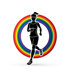 People run runner marathon running Royalty Free Vector Image