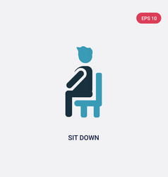 Two color sit down icon from people concept Vector Image