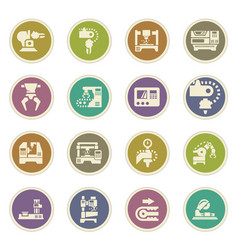 Machine tool icons set Royalty Free Vector Image