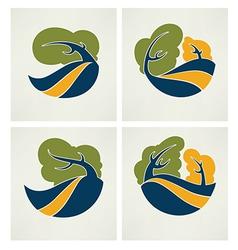 Nature emblems Royalty Free Vector Image - VectorStock
