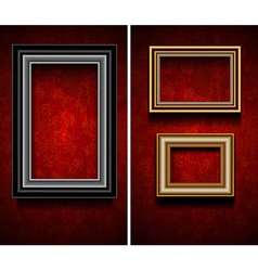 Family photo on wall in wooden frame cartoon Vector Image