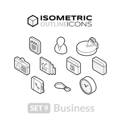 Isometric outline icons set 6 Royalty Free Vector Image
