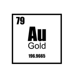 Gold element periodic table Royalty Free Vector Image