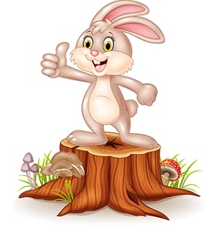 Cartoon rabbit sleeping under tree Royalty Free Vector Image