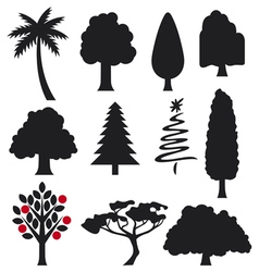 Tree silhouettes Royalty Free Vector Image - VectorStock