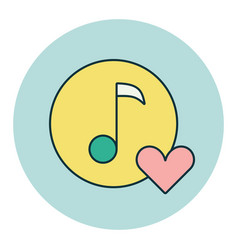 Musical note icon music icon with heart sign Vector Image