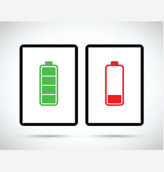 Tablet battery charging icon Royalty Free Vector Image