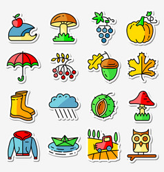 Fall icons Royalty Free Vector Image - VectorStock