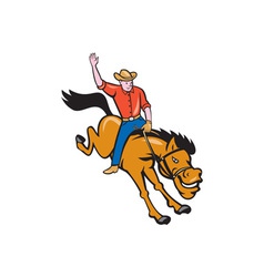 Rodeo cowboy bucking bronco Royalty Free Vector Image
