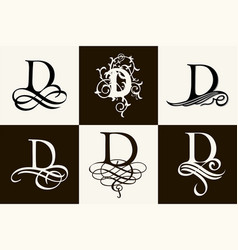 Capital letter d for monograms emblems and logos Vector Image