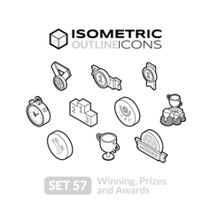 Isometric outline icons set 6 Royalty Free Vector Image