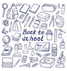 Mathematics doodle hand drawn school set Vector Image