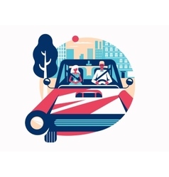 Driving on long road Royalty Free Vector Image