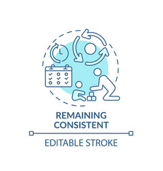 Remaining consistent turquoise concept icon Vector Image