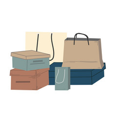 Piles of presents doodle heaps of gift boxes Vector Image