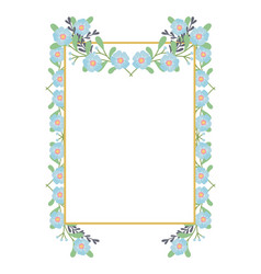 Isolated rustic flowers frame design Royalty Free Vector