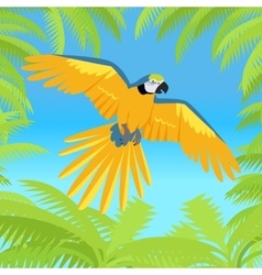 Ara parrot cartoon icon in flat design Royalty Free Vector