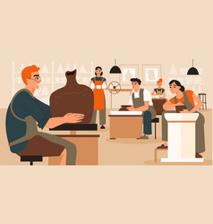 Pottery studio infographics Royalty Free Vector Image