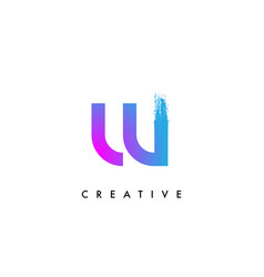 Brush stroke letter w logo design with artistic Vector Image
