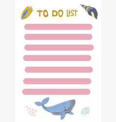 Cute set weekly planner to do list and Royalty Free Vector