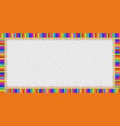Colorful rectangle border made of pencils Vector Image
