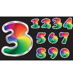Rainbow candy numbers and glossy funny Royalty Free Vector