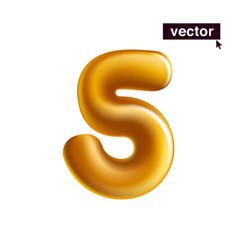 5 five number golden yellow metal letter Vector Image