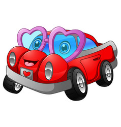 Cartoon car in love Royalty Free Vector Image - VectorStock