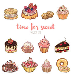 Big set isolated sweets Royalty Free Vector Image
