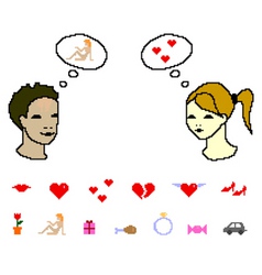 Love at first sight cartoon Royalty Free Vector Image