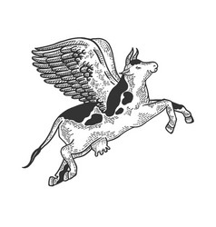 Flying cow farm animal pop art Royalty Free Vector Image