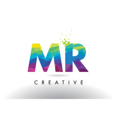 Rv r v colorful letter origami triangles design Vector Image