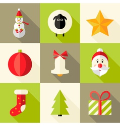 Big Christmas Squared Flat Icons Set 1 Royalty Free Vector
