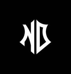 Nd monogram logo with curved side Royalty Free Vector Image