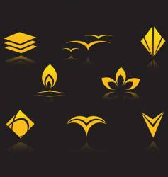 Set of golden symbols Royalty Free Vector Image