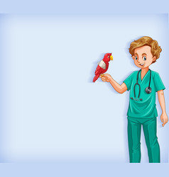 Background template design with happy doctor Vector Image
