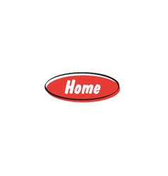 Home page icon square red 3d icon with chrome Vector Image