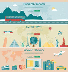 Travel and tourism headers banners concept Vector Image