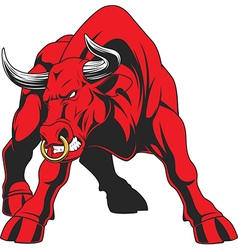 Ferocious bull attacks Royalty Free Vector Image