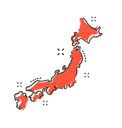Cartoon japan map icon in comic style japan Vector Image