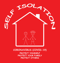 Self isolation to avoid spreading corona virus Vector Image