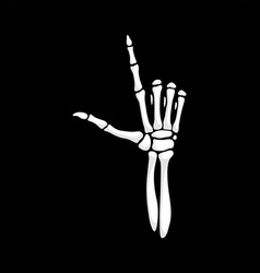Skeleton hand clenches into a bony fist gesture Vector Image