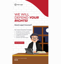 We fight for your rights portrait template Vector Image