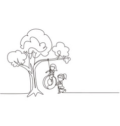 A kids playing in the garden Royalty Free Vector Image