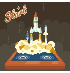 Vintage space poster with shuttle Royalty Free Vector Image