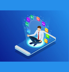 Isometric developing programming and coding Vector Image