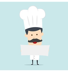 Chef show blank board for use in advertising Vector Image