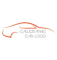 Calligraphic car logo Royalty Free Vector Image