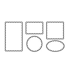 Scallop edge border and frame square circle Vector Image