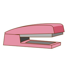 Pink stapler sticker on white background Vector Image